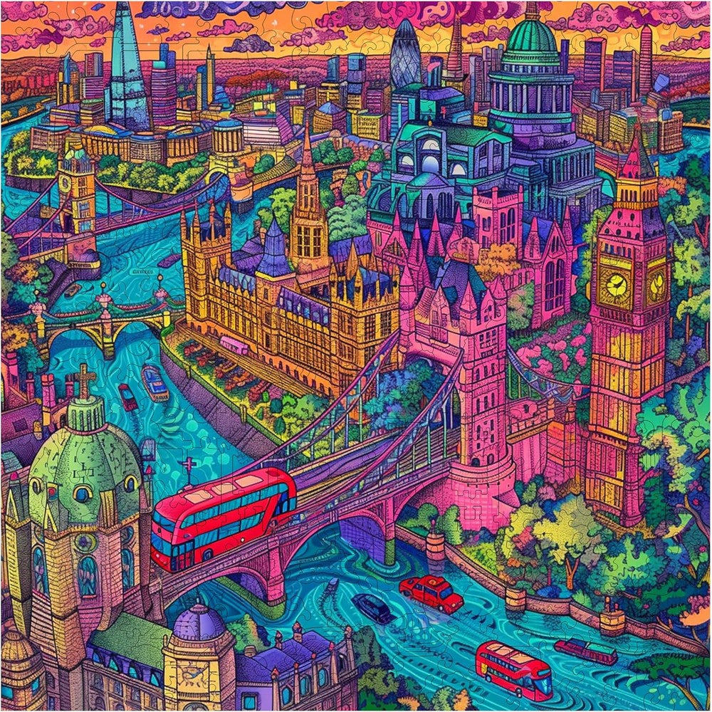 PREORDER Trippy Puzzles - 300 Pce Wood Jigsaw London Lights – Gamerholic